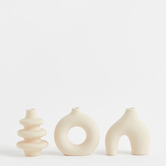 H&M | Other | Nib Hm 3pc Mini Iconic Stoneware Vases Set | Poshmark